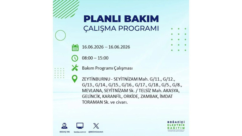 İstanbul 16 Haziran elektrik kesintisi programı: İşte karanlıkta ...